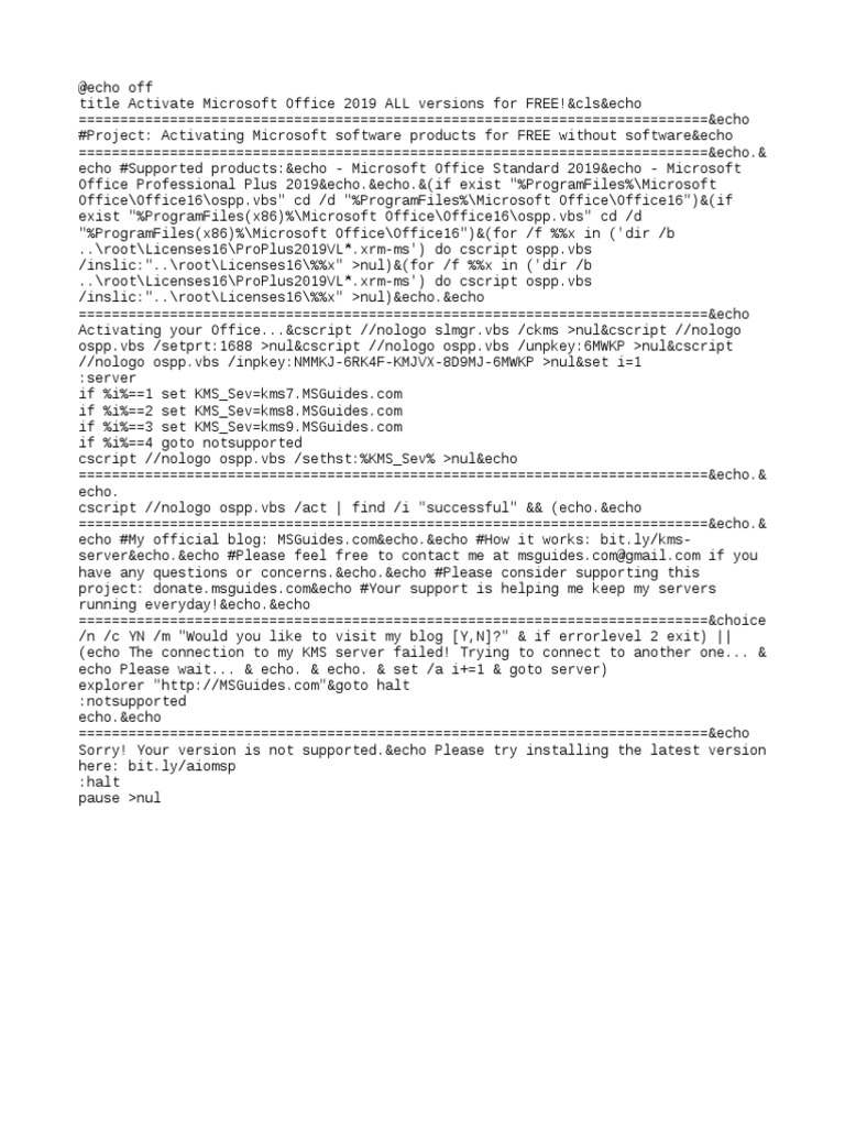 MS - 2019 CMD Activator Free | PDF | Computing Platforms | Operating System Families