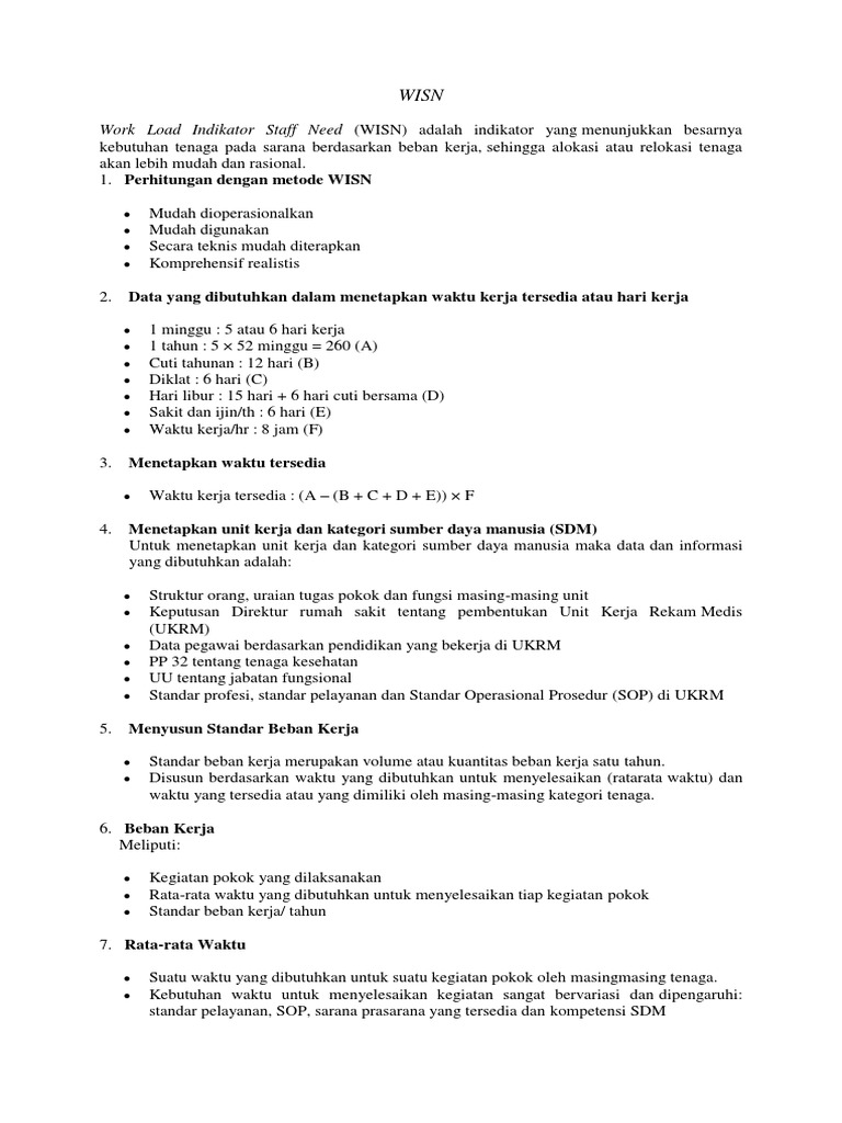Rumus Perhitungan WISN Tenaga Kerja | PDF