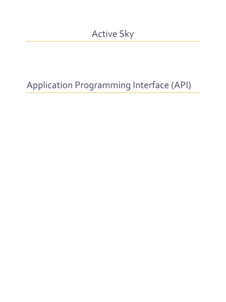 Active Sky API | PDF | Application Programming Interface | Pointer (Computer Programming)