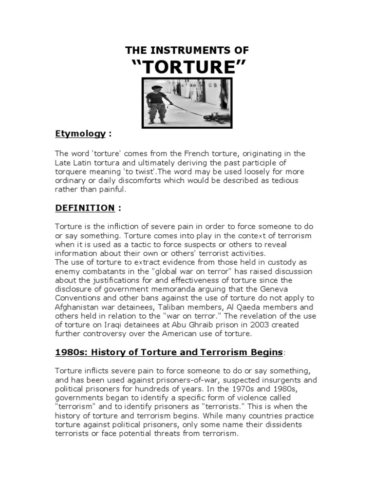 Torture The Instruments Of Pdf Torture Violence