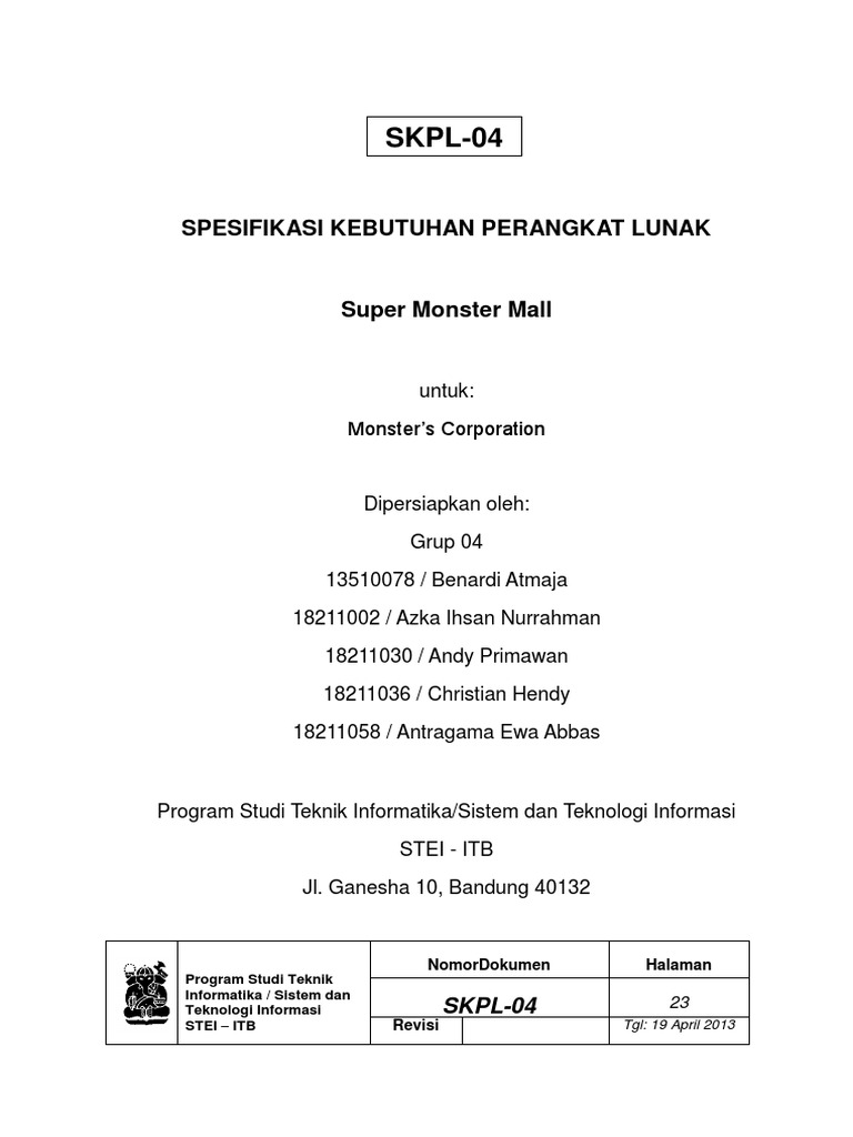 Contoh Doc SKPL 2 | PDF