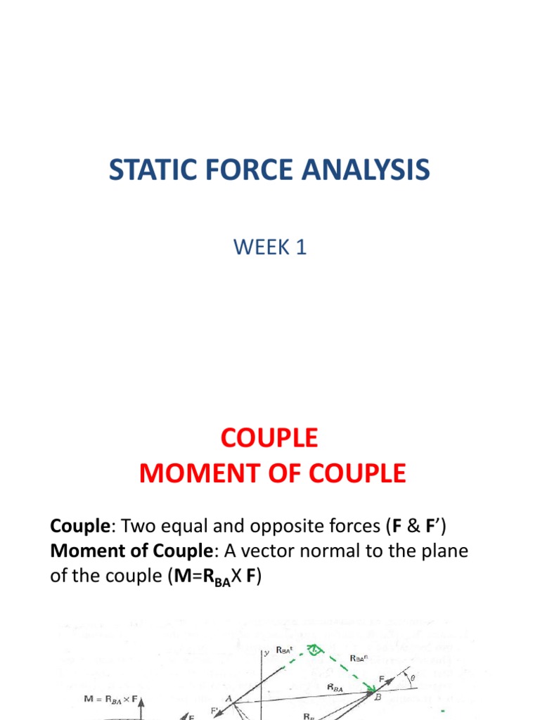 Static Force Analysis | PDF | Force | Torque