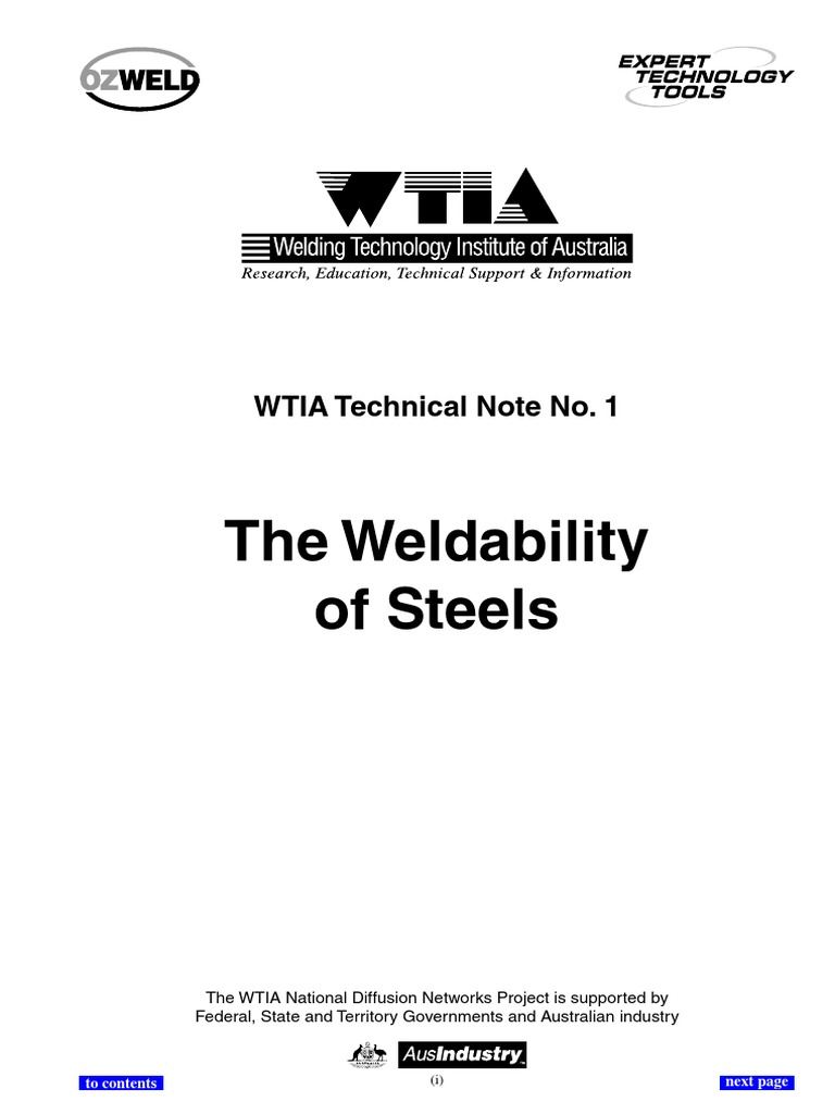 The Weldability of Steels: WTIA Technical Note No. 1