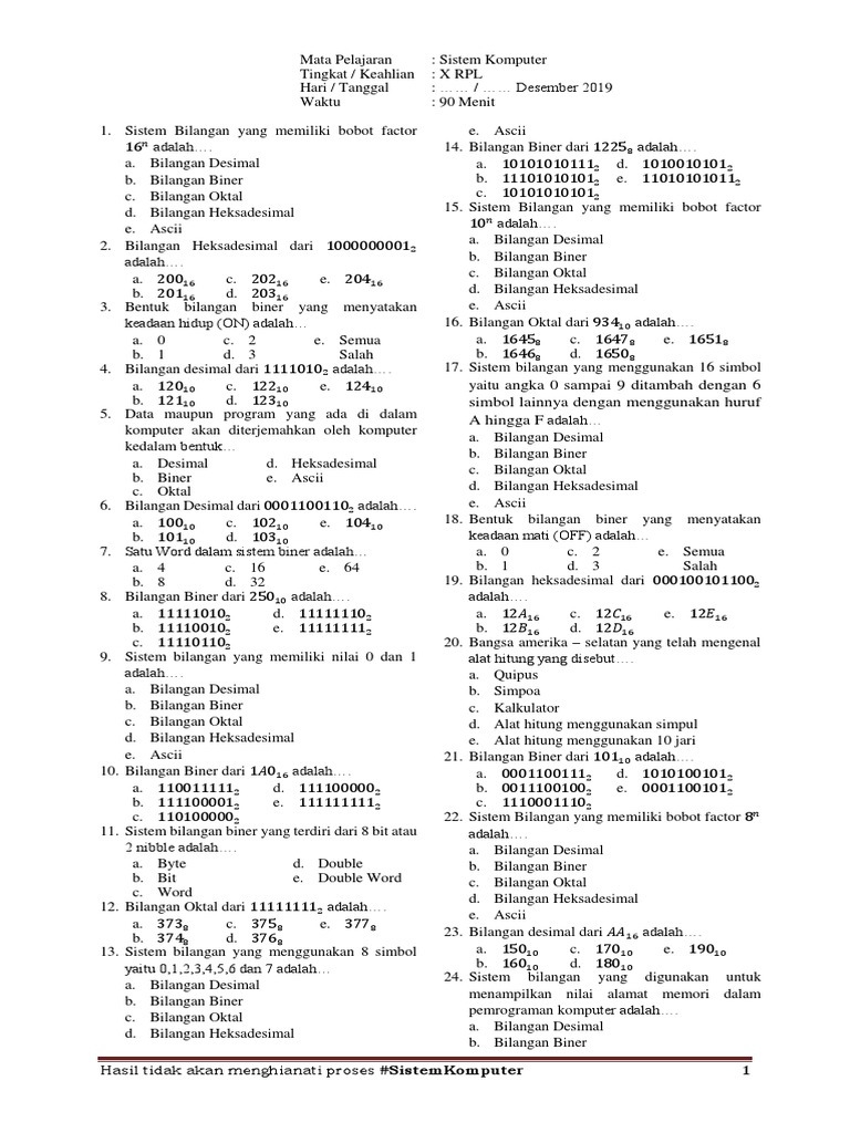 Contoh Soal Siskom | PDF