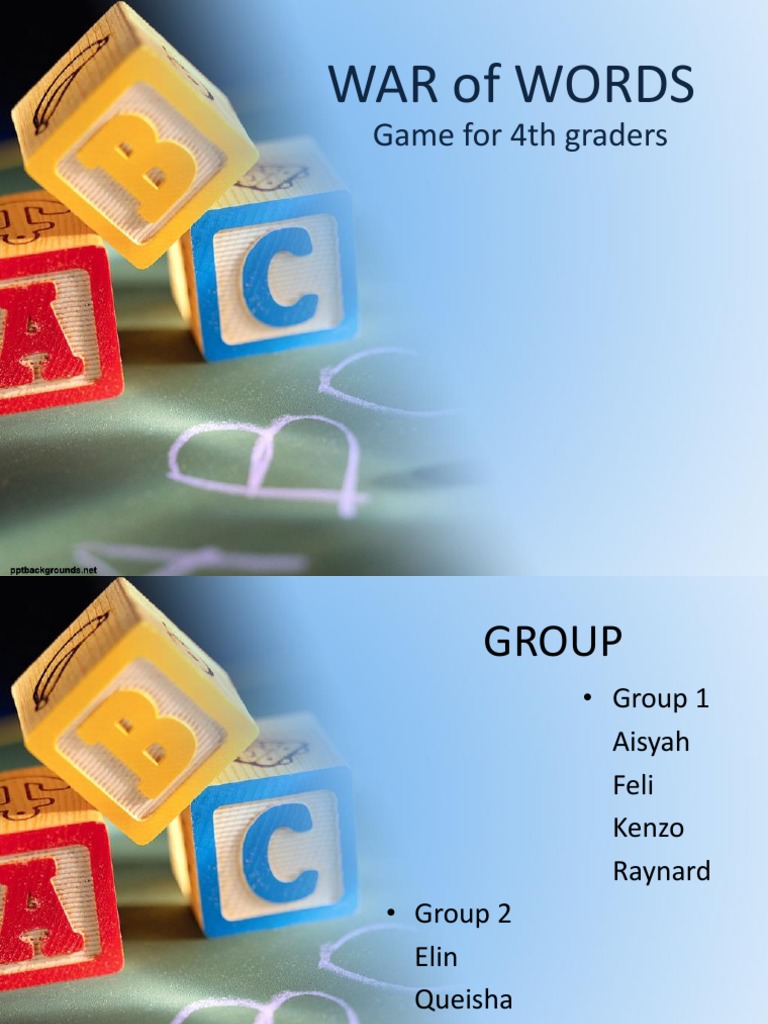 War of Words: Game For 4th Graders | PDF