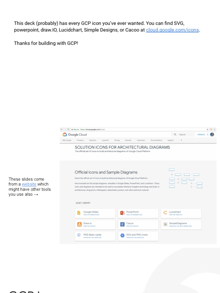GCP Official Icons and Solution Architectures PDF | PDF | Cloud ...
