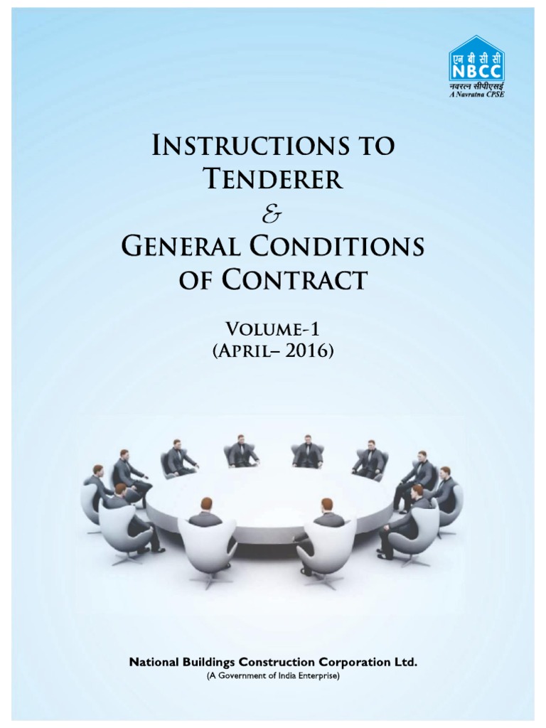 NBCC Tender Instructions & Contract Conditions | PDF | Cheque | Banks