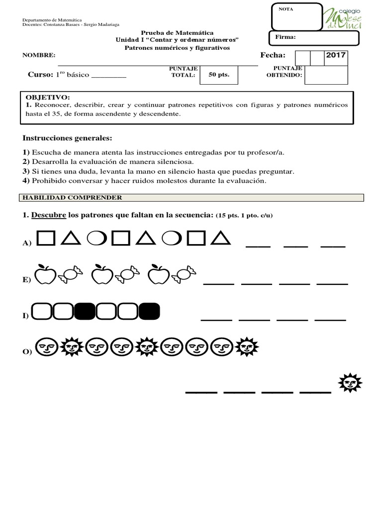 Evaluacion Matematica Segundo Básico | PDF | Enseñanza de matemática