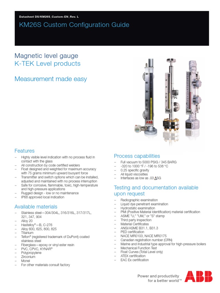 Technical Datasheet K-Tek KM26S | PDF | Pipe (Fluid Conveyance) | Materials