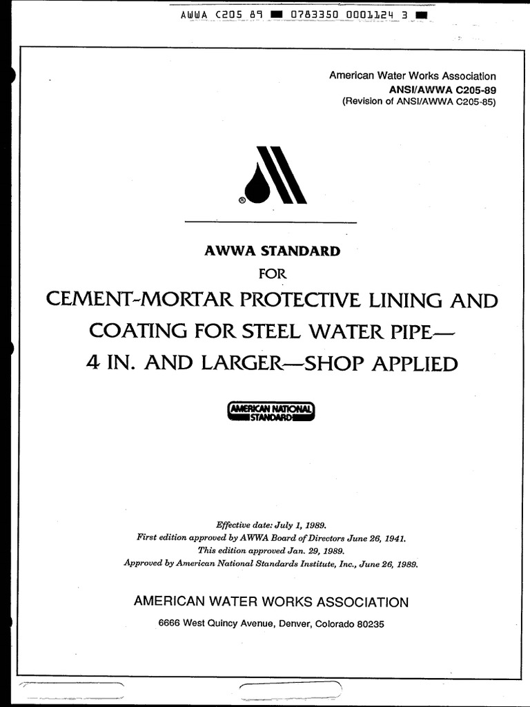 Awwa C205 89 PDF | PDF