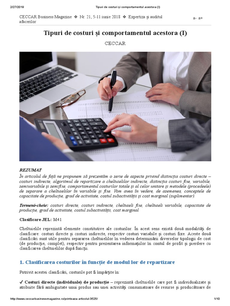 Tipuri de Costuri | PDF