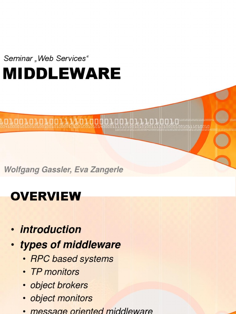 Middleware: Seminar Web Services" | PDF | Common Object Request Broker Architecture | Database ...