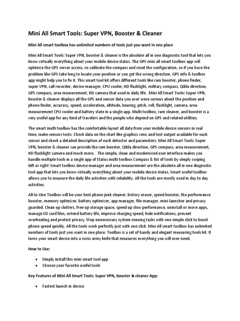 All Smart Tool Box Kit Ram Booster, CPU Cooler 2 | PDF | Compass ...