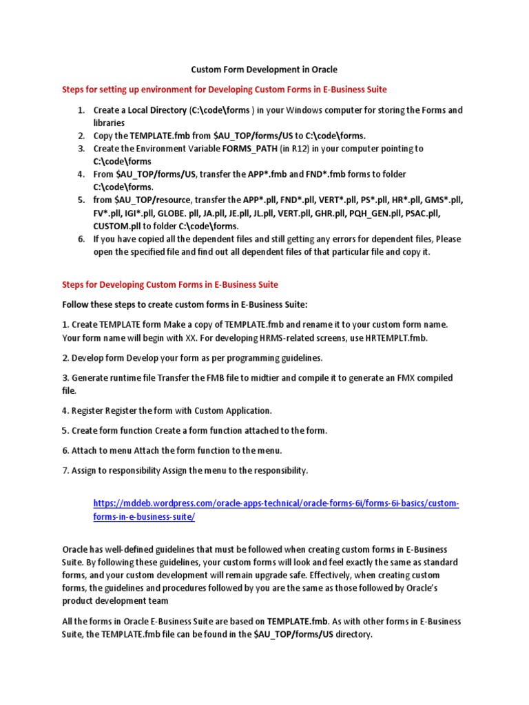 Steps For Setting Up Environment For Developing Custom Forms in E ...