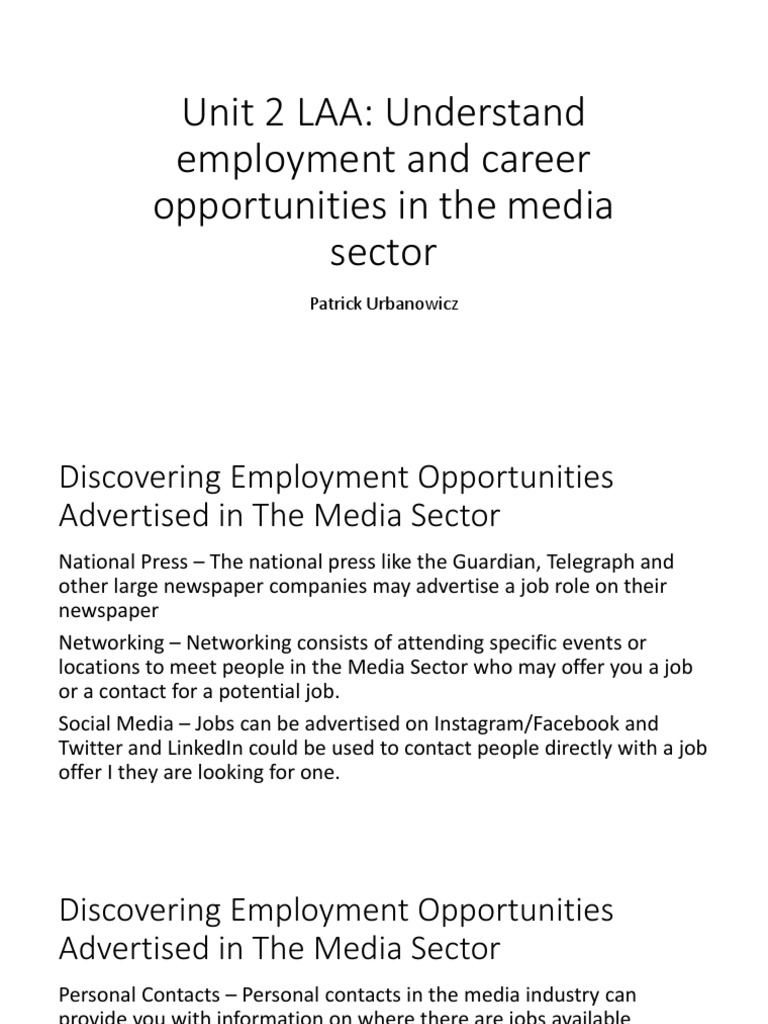 Unit 2 Laa | PDF | Employment | Mass Media