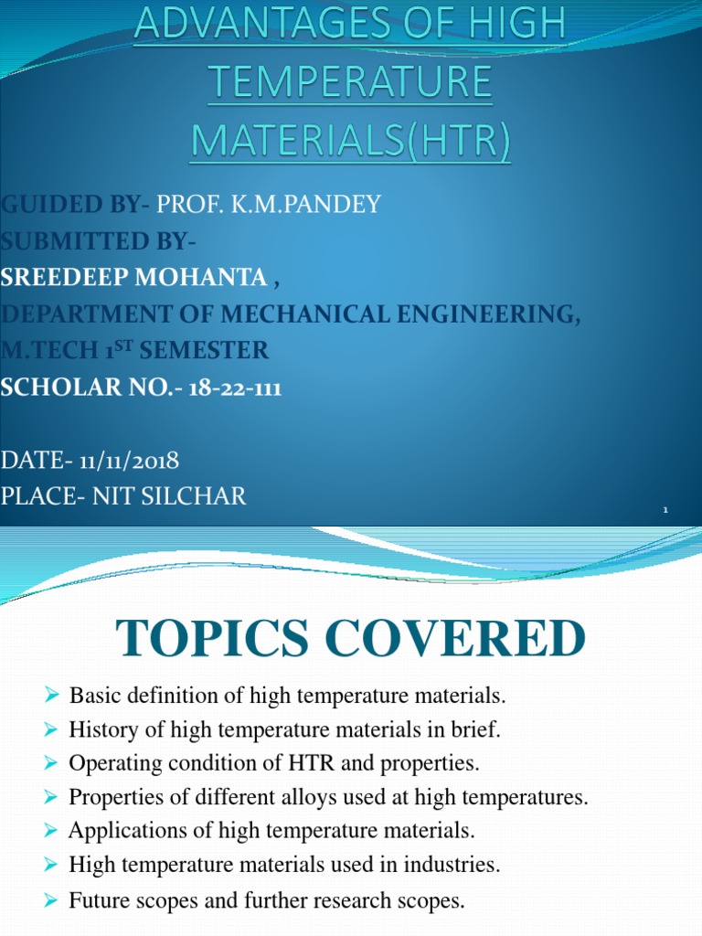 Advantages of High Temperature Materials | PDF | Alloy | Materials