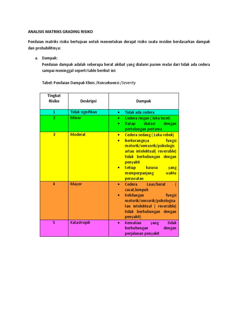 Analisis Matriks Grading Risiko | PDF