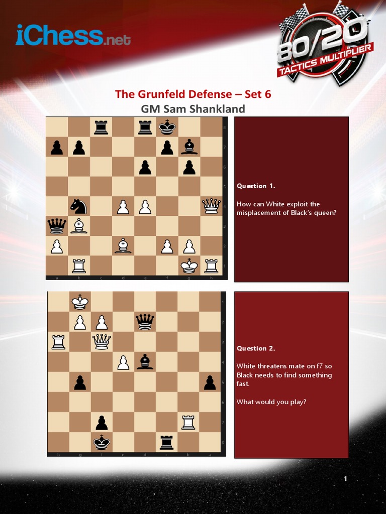 Sam Shankland Grunfeld Chess Defence Puzzles Volume 6 | PDF | Games Of ...