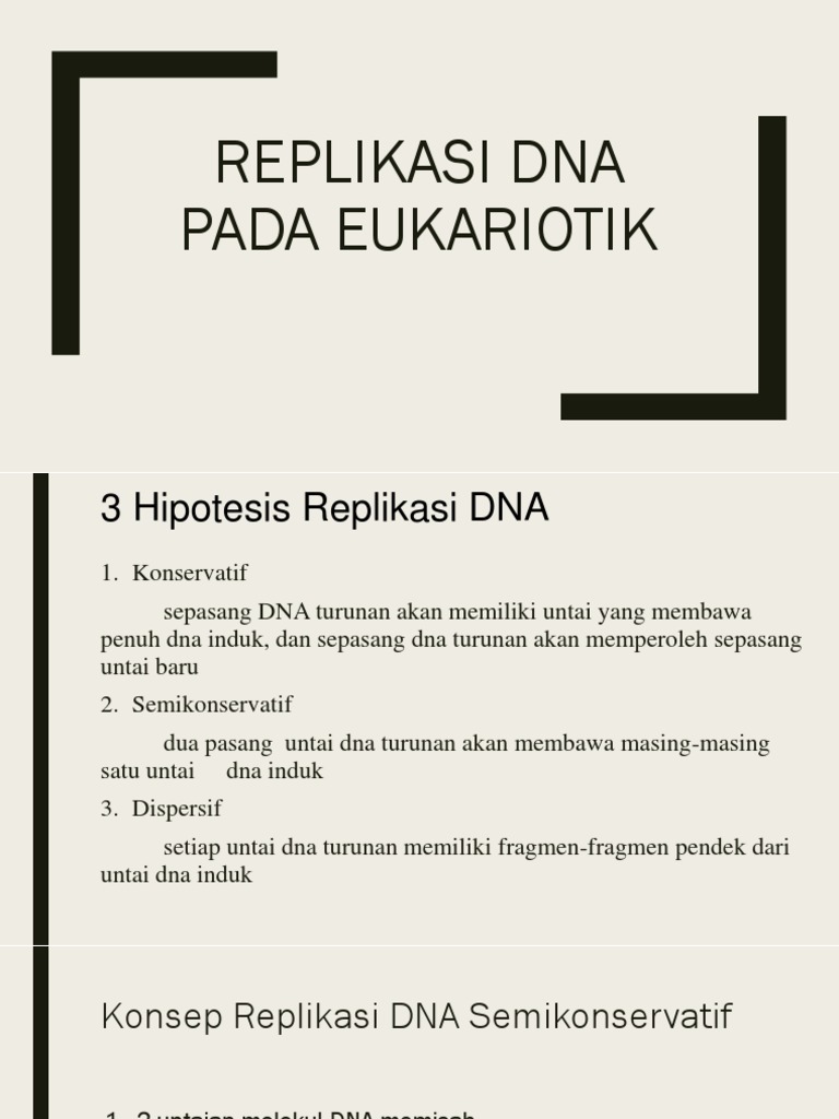 Replikasi DNA Semikonservatif Eukariotik | PDF
