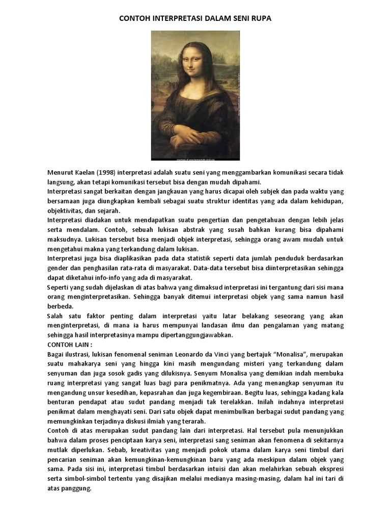 Contoh Interpretasi Dalam Seni Rupa | PDF