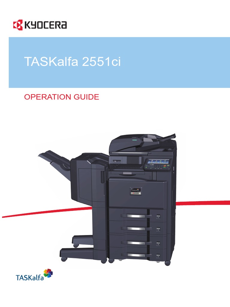 Taskalfa 2551ci: Operation Guide | Download Free PDF | Printer (Computing) | Fax
