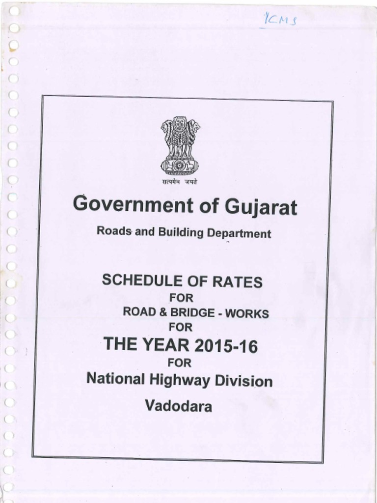 SOR Gov of Guj 2015-16 NH | PDF | Road | Paint