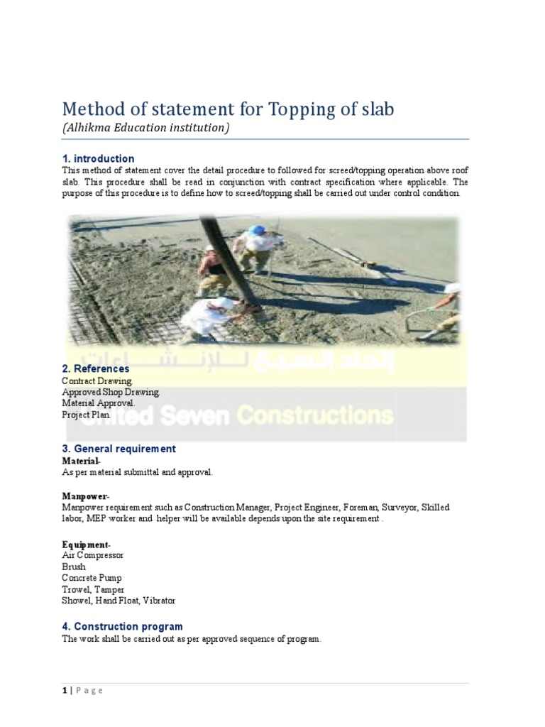 3 Topping Screed | PDF | Precast Concrete | Concrete