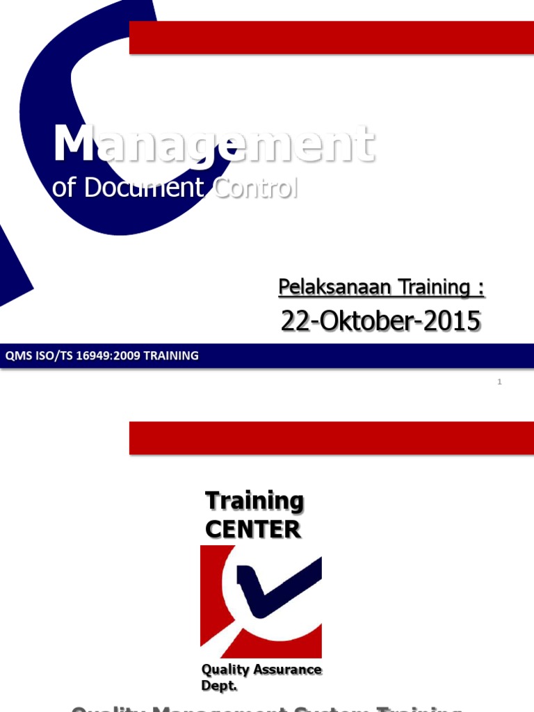 Document Control in QMS Training | PDF | Holism | Supply Chain Management