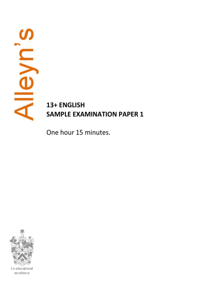 English Sample Exam Paper 1: Reading Passage | PDF | Narration | Nature