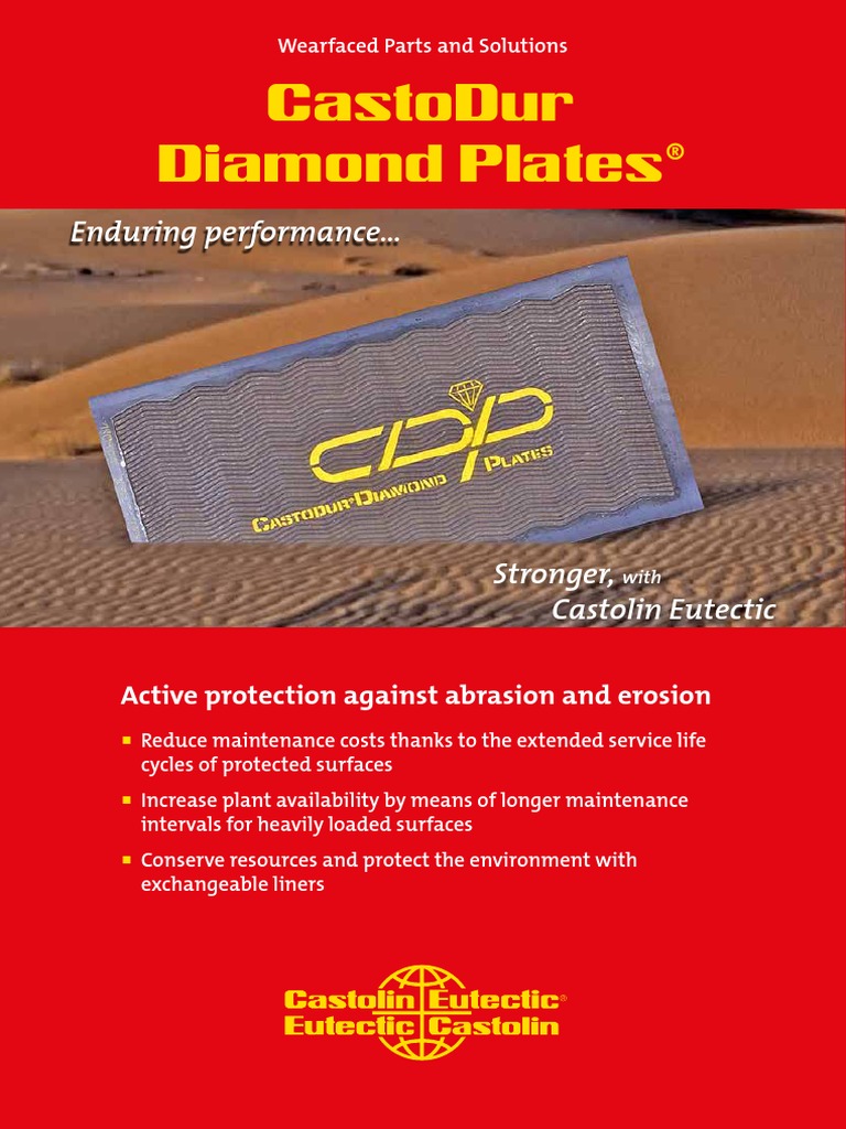 CDP Wearplates Castodur Diamond Plates PDF | PDF | Wear | Tungsten