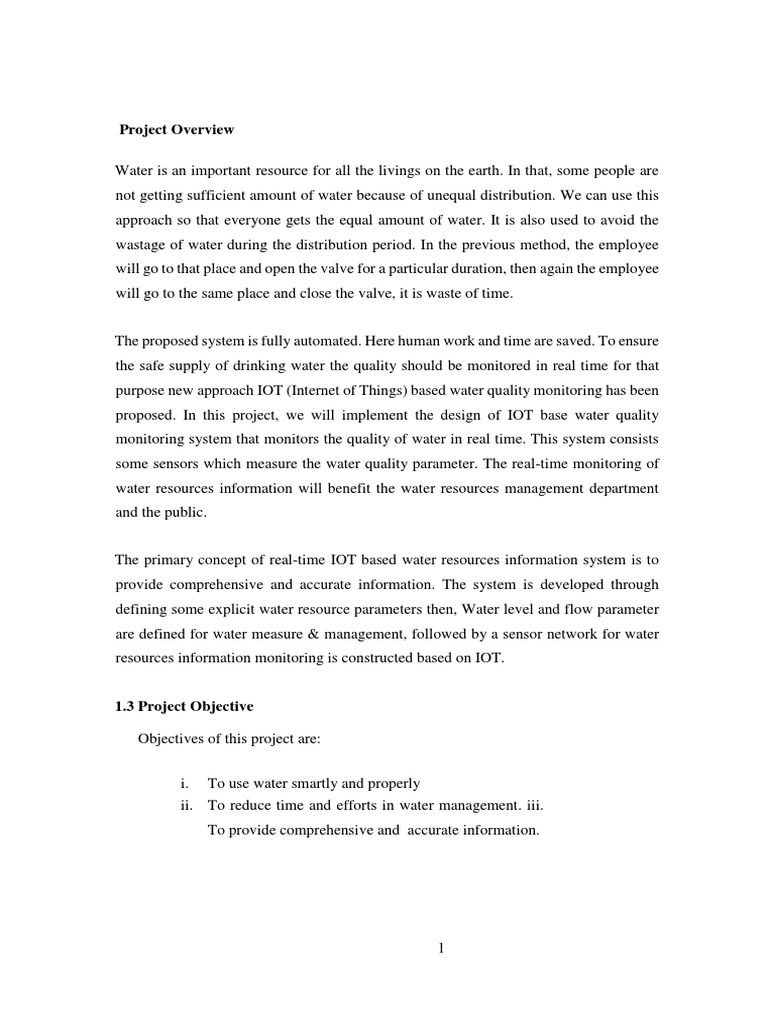 Water Management Report | PDF | Internet Of Things | Drinking Water