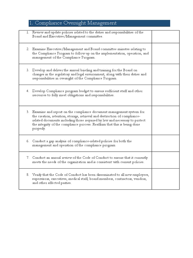 Compliance Work Plan | PDF | Regulatory Compliance | Audit