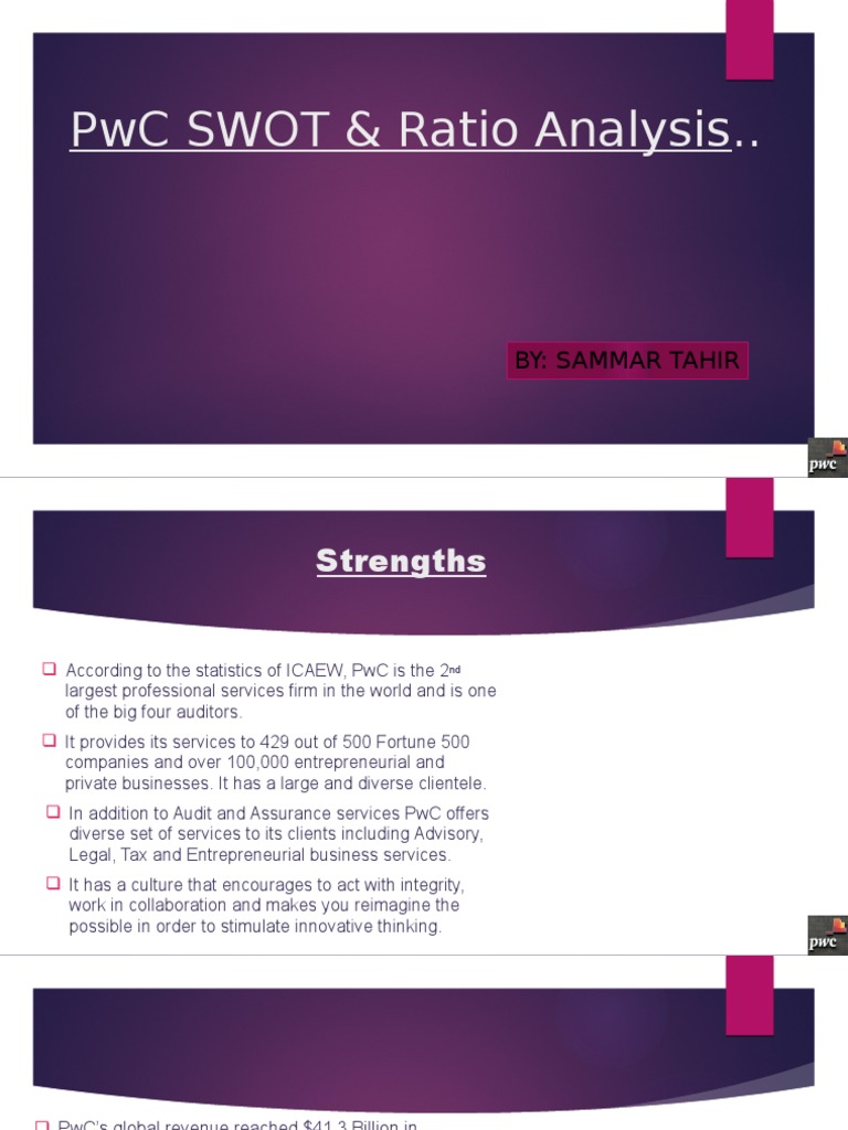 PwC SWOT and Financial Ratio Analysis | PDF | Pricewaterhouse Coopers ...
