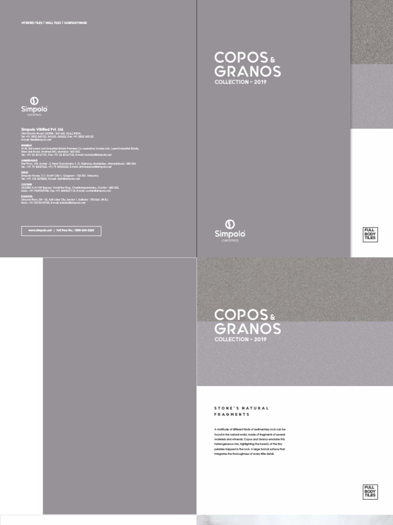 00 Simpolo Copos & Granos Catalogue August 2018 FINAL | PDF | Tile ...
