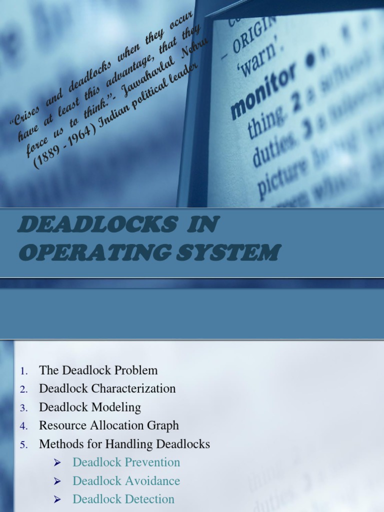 Deadlocks In Operating System Pdf Computer Science Concurrent Computing 