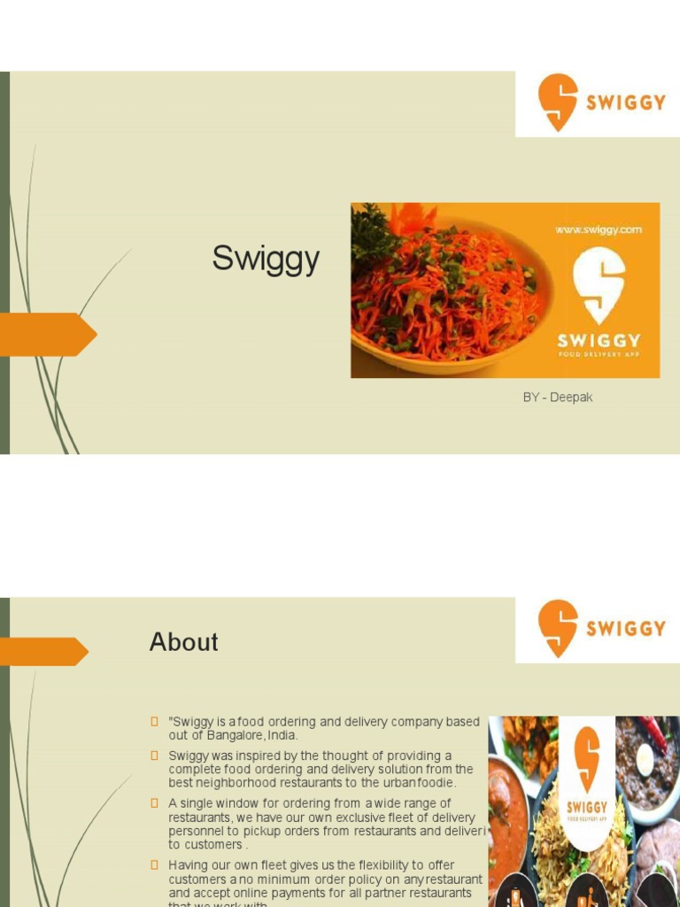 Swiggy Business Model Overview | PDF