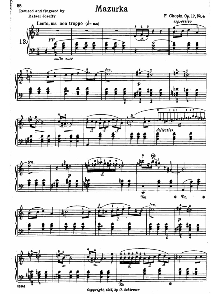 Chopin Mazurka Op 17 No 4 PDF | PDF