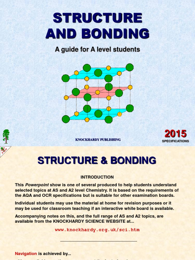 Structure and Bonding: A Guide For A Level Students | PDF ...