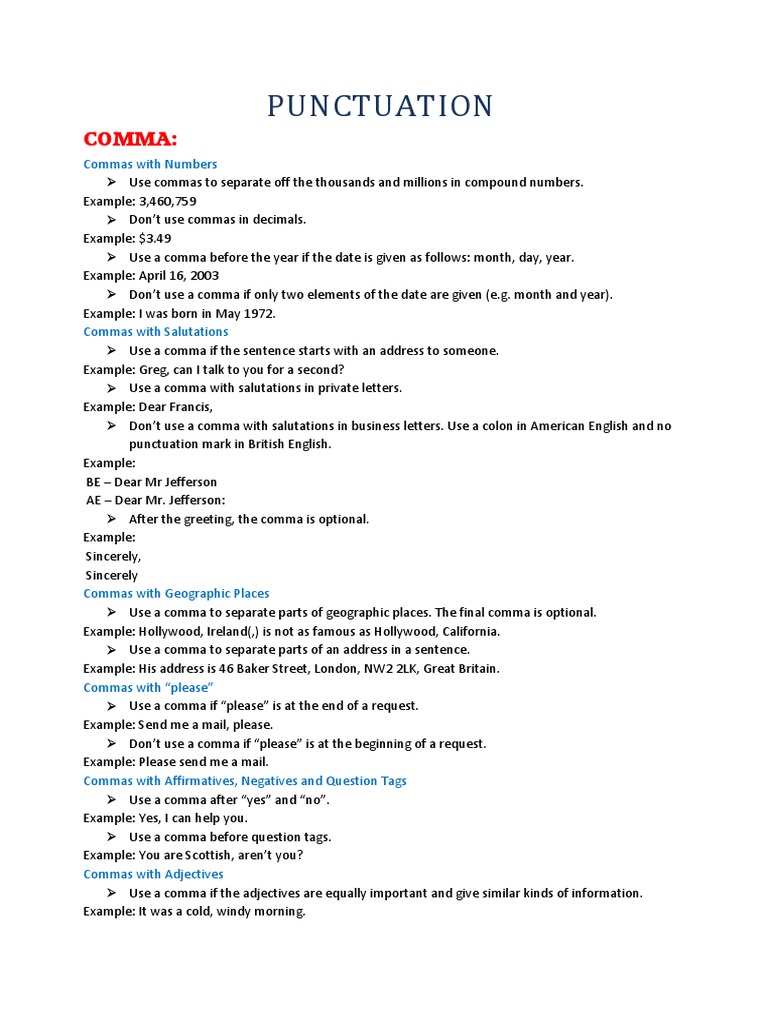 Punctuation | PDF | Comma | Bracket
