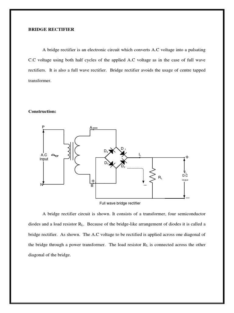 Bridge Rectifier | PDF | Rectifier | Diode