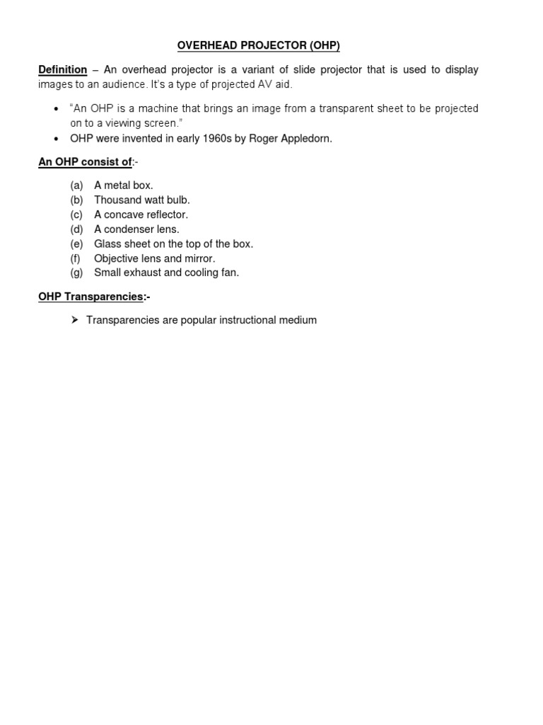 Overhead Projector | PDF | Optical Devices | Natural Philosophy