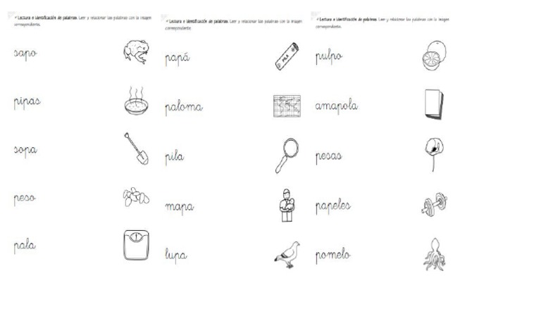 Lectura de Palabras Con P | PDF