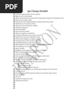 Spa Opening & Closing Checklist | PDF | Business