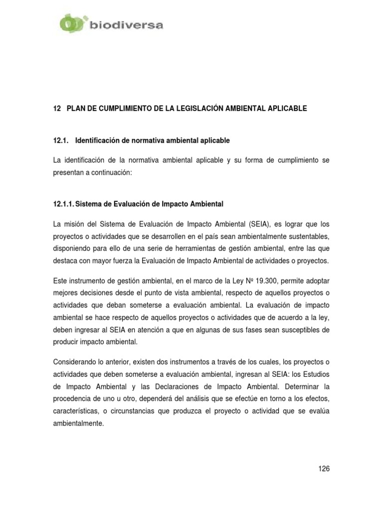 Plan de Cumplimiento Ambiental - Ejemplo | Residuos | Constitución