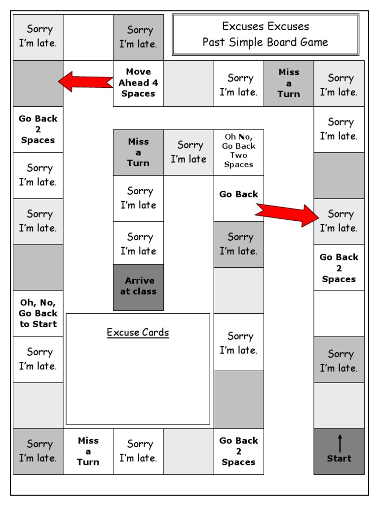 Excuses Excuses Board Game PDF | PDF | Leisure