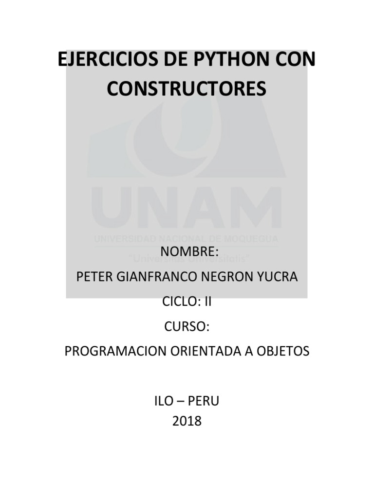 Ejercicios de Python Con Constructores | PDF | Fracción (Matemáticas ...