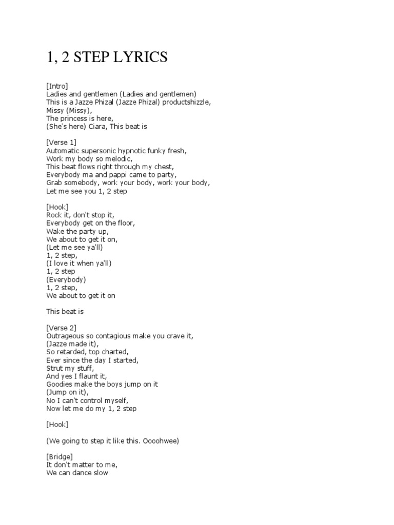 1, 2 Step Lyrics | PDF