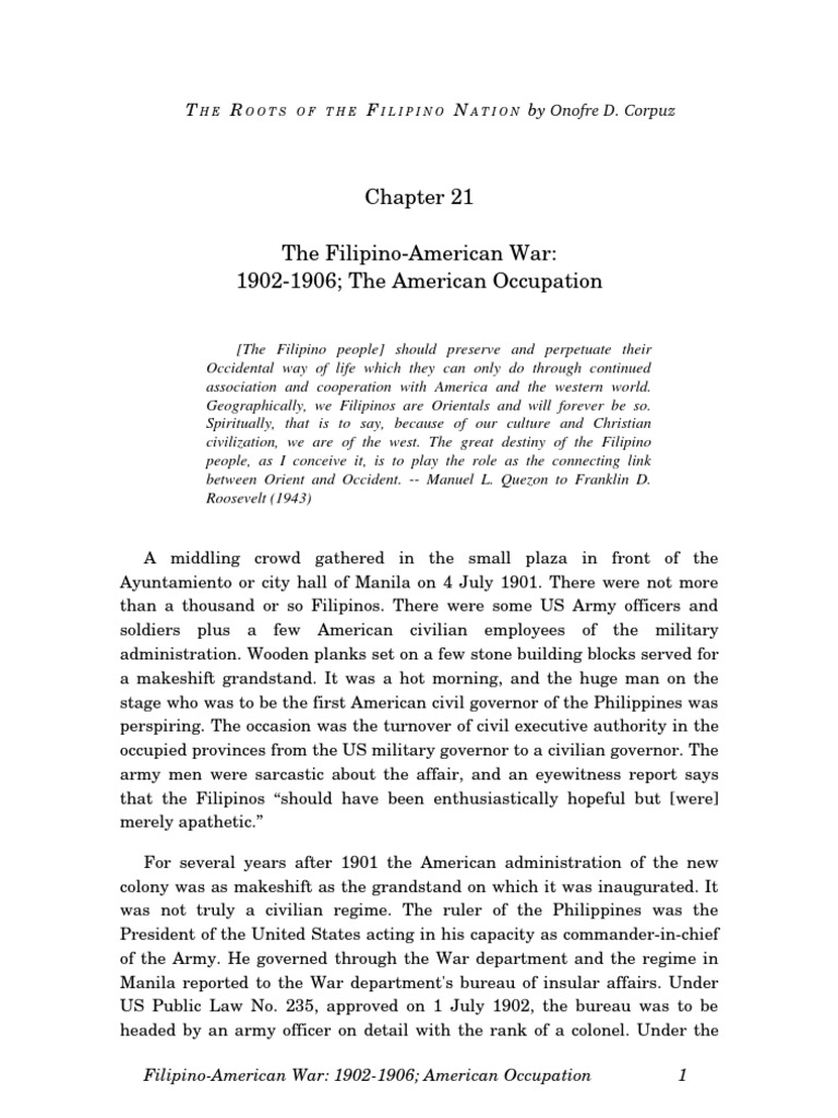 Filipino-American War Overview | PDF | Philippines | Crime & Violence