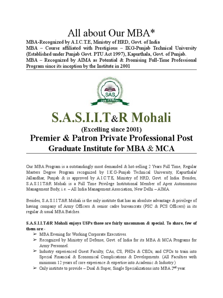 MBA Subjects & Semesters | PDF | Master Of Business Administration ...