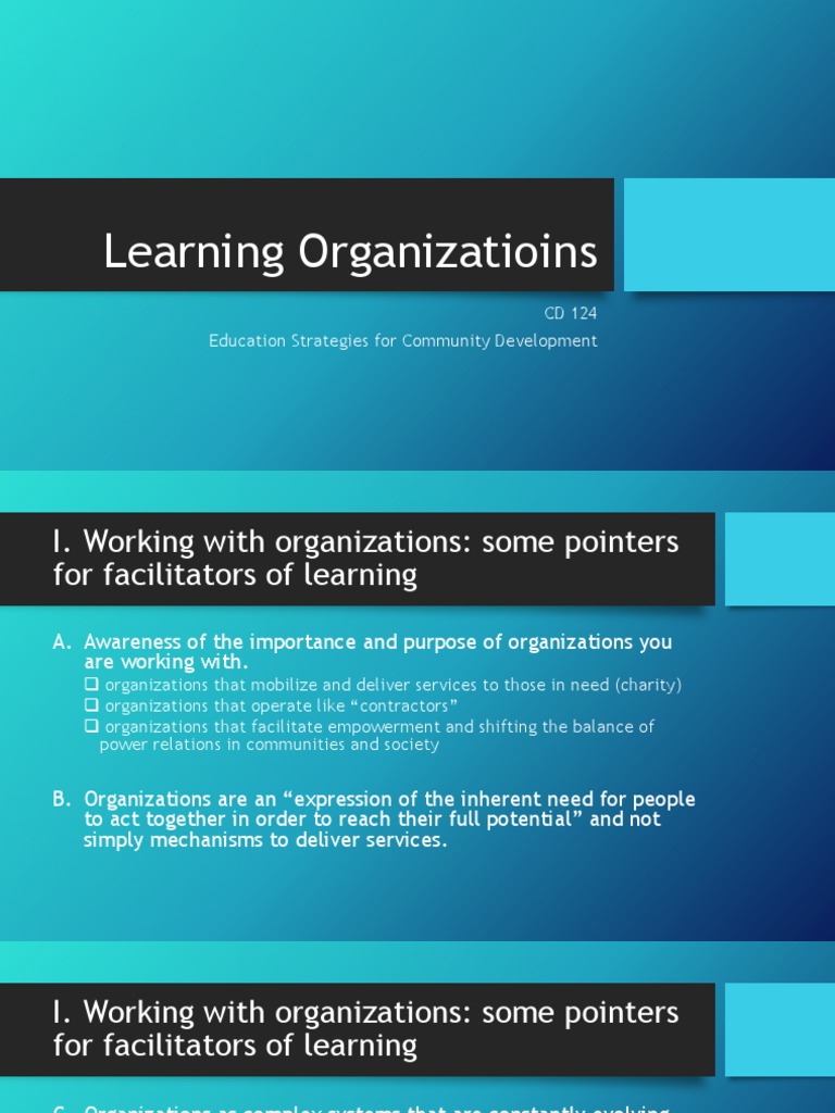 Learning Organizations Pdf Evaluation Learning